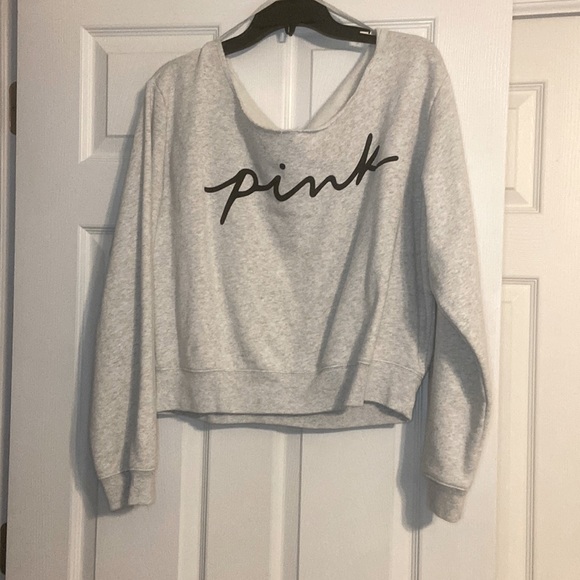PINK Victoria's Secret | Sweaters | Vs Pink Brand Logo Cropped Fleece ...